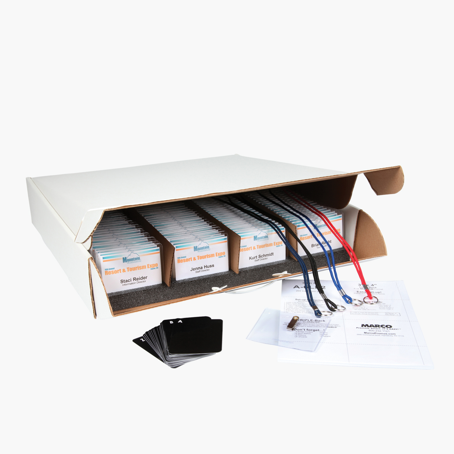MARCO EZ Badge Organizer Box Total Package w/Royal Neck Cord, RM-1003L ...