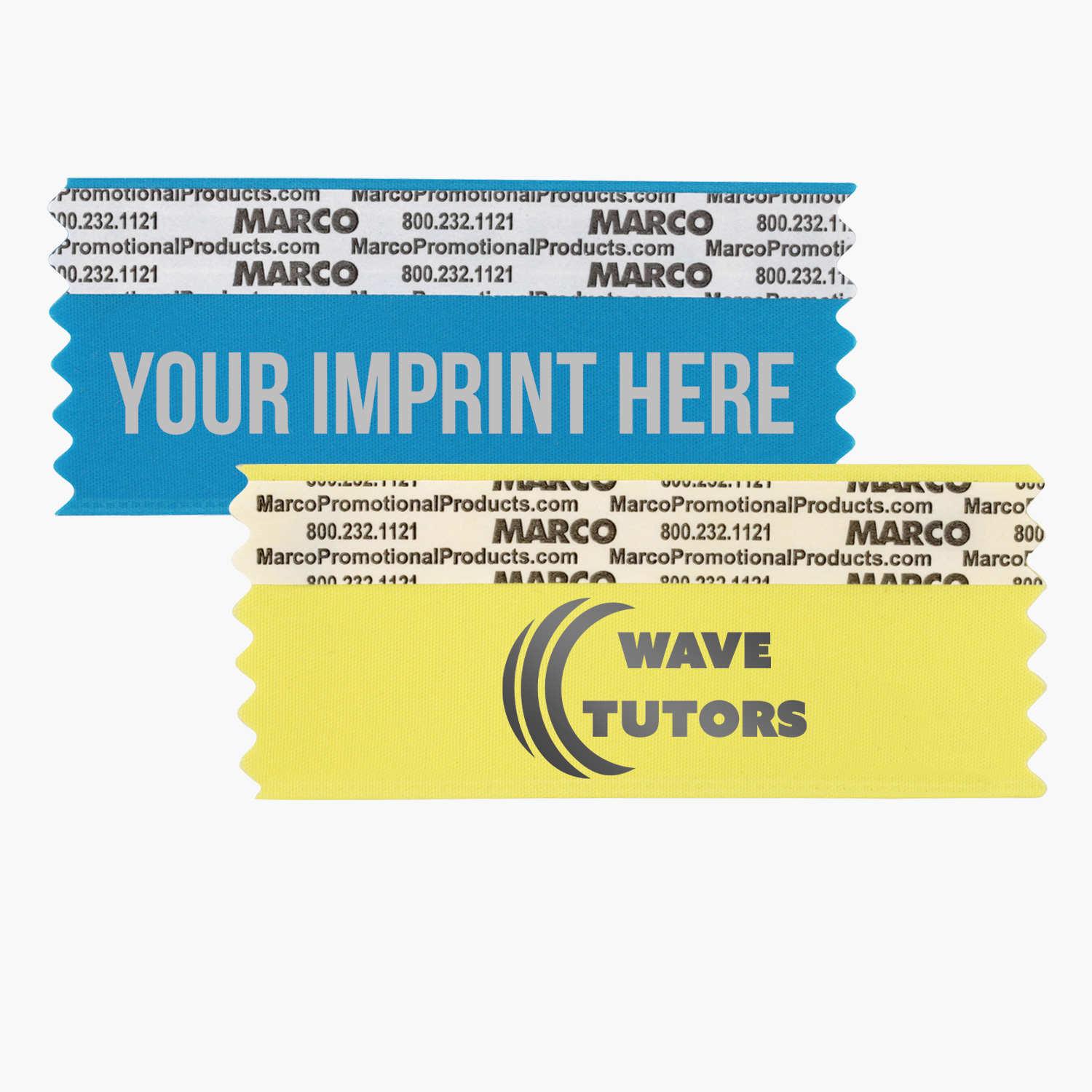 3 1/2 x 1 5/8 Horizontal Ribbon - Custom Title, H3-CUSTOM - Marco Promos