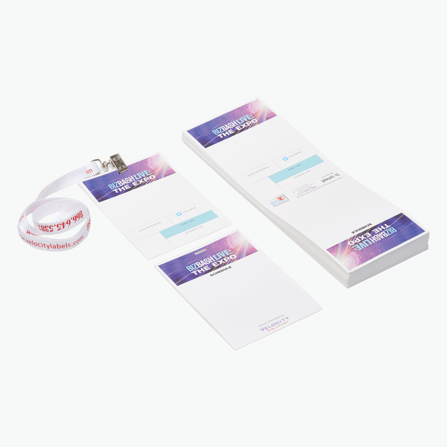 6 x 4 Double-Sided Event Badges with Slot for Direct Thermal | Marco Promos