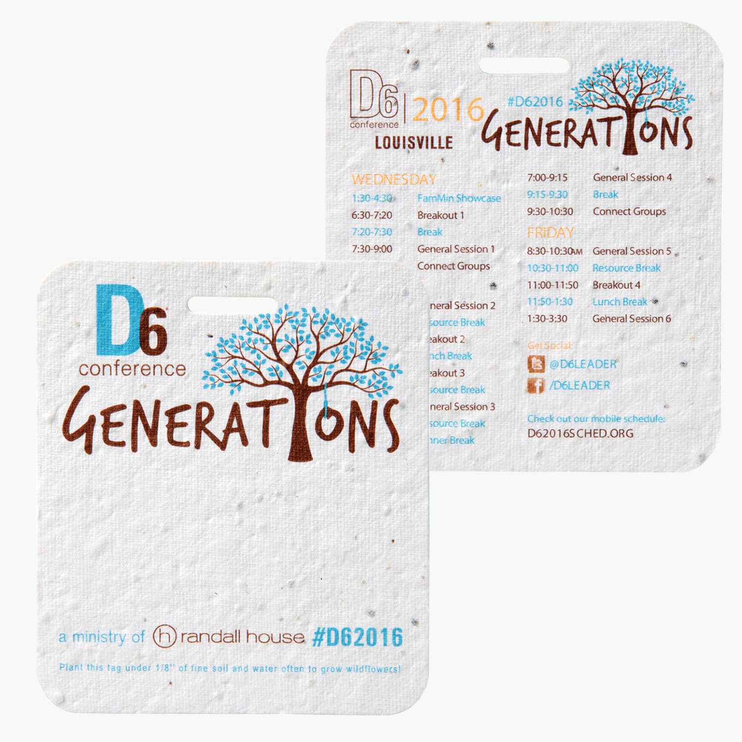 Seed Paper Name Badge - 2 Sided Imprint, BHE-19004-2S - Marco Promos