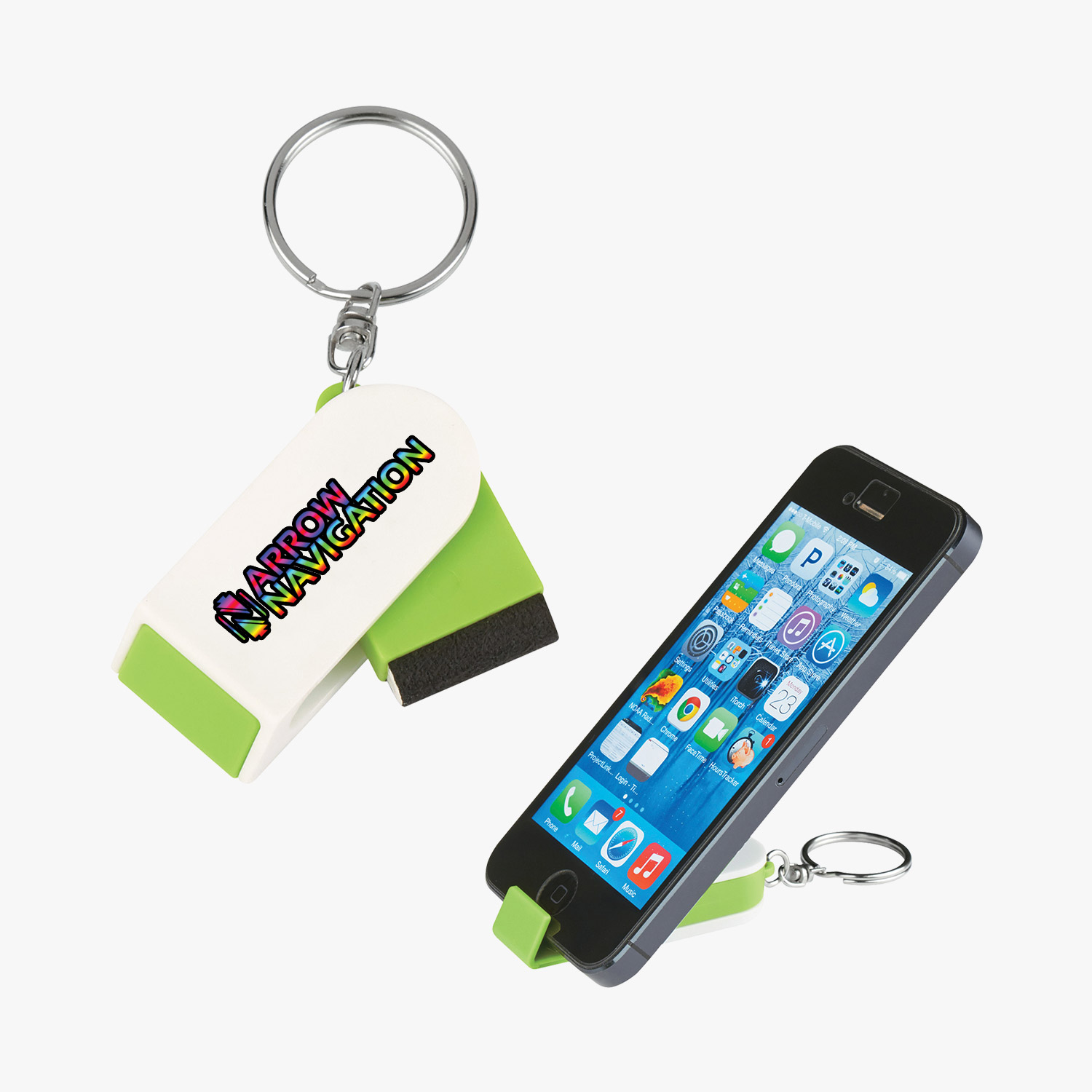 Full Color Phone Stand and Screen Cleaner Combo Keychain, GA-15010FC ...