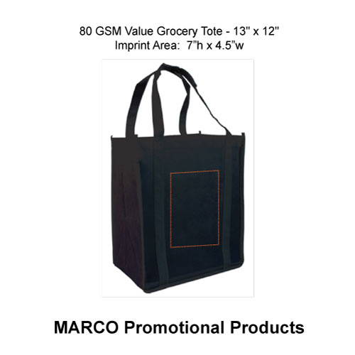 80 GSM Value Grocery Tote - 13 x 12 - Full Color, TB-1028FC - Marco Promos