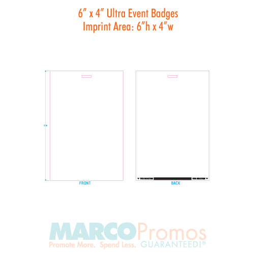 6 x 4 Ultra Event Badges with Slot for Inkjet | Marco Promos