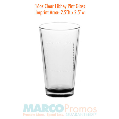 16 oz Clear Libbey Pint Glass - Full Color | Marco Promos