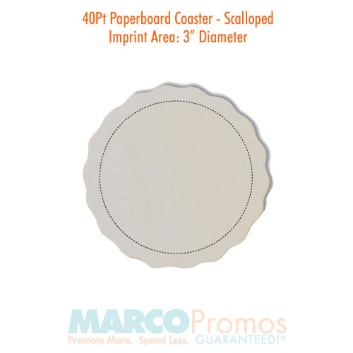 40 Pt Paperboard Coaster - Scalloped | Marco Promos