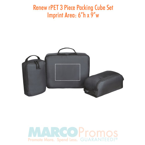 Renew rPET 3 Piece Packing Cube Set - 24-Hour Production | Marco Promos