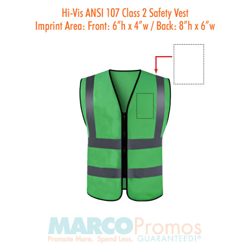 Hi-Vis ANSI 107 Class 2 Safety Vest | Marco Promos