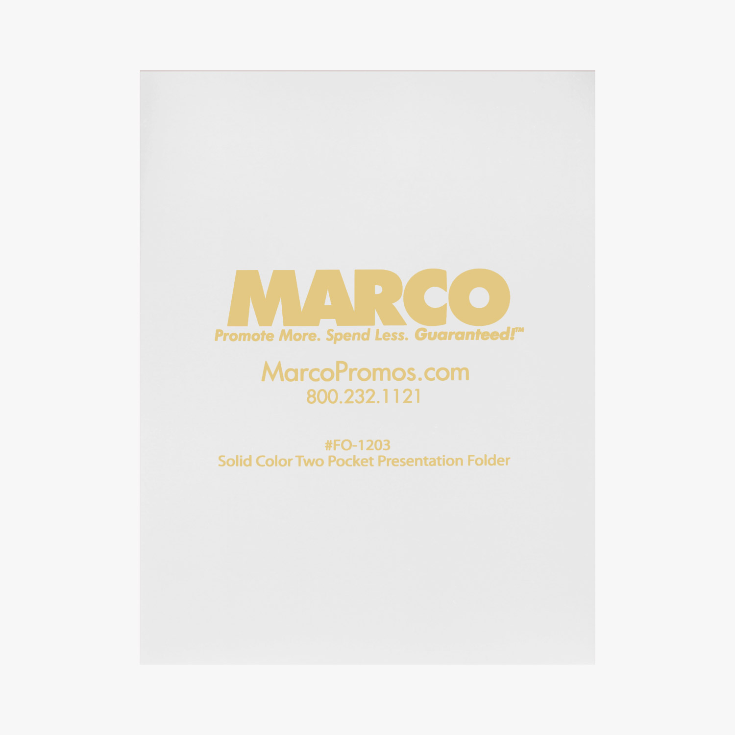 Solid Color Two Pocket Presentation Folder, FO-1203 - Marco Promos