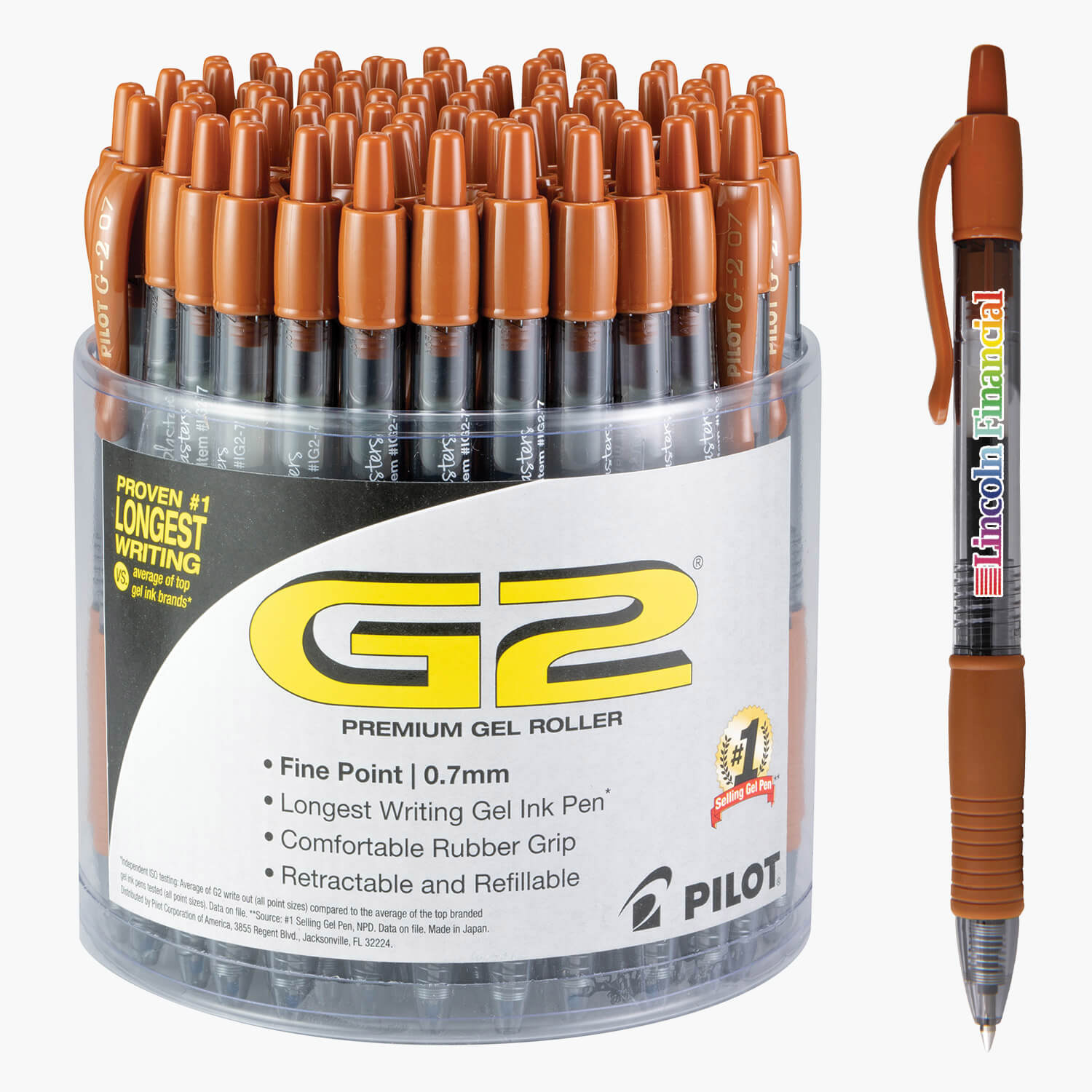 Pilot® G2® Fine (.7mm) Gel Pen - 72 Count Display Tub - Full Color, WI ...