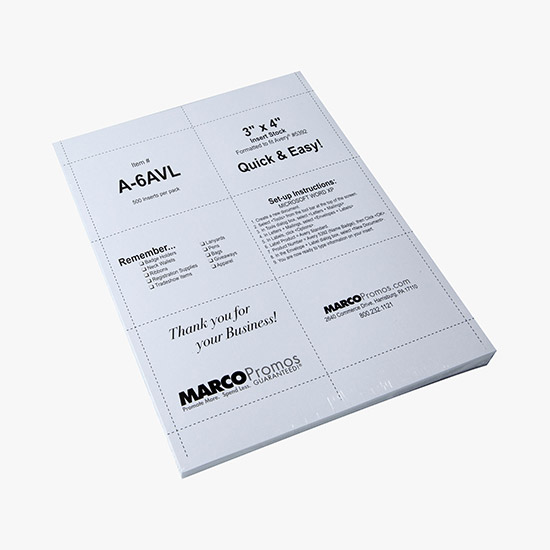 Premium Classic Blank Insert Stock - 3 x 4 - White - Pack of 500 ...