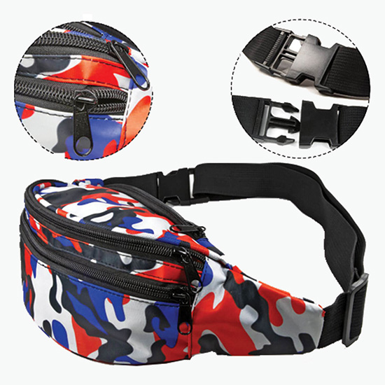 Premium Full Color Fanny Pack with Three Zippers, OD-23000 - MARCO Promos