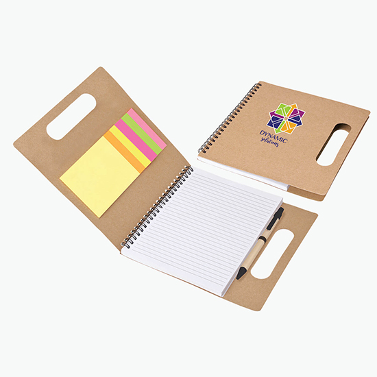 Handle Notebook with Sticky Notes and Pen - Multi-Color Imprint, WP ...