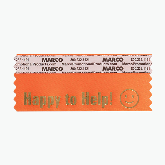 Happy to Help! (smiley) Ribbon - Horizontal, H1-HAPPYTOHELP
