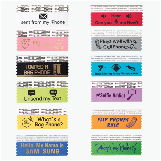 100 Assorted Phone Humor Ribbons with Case | Marco Promos