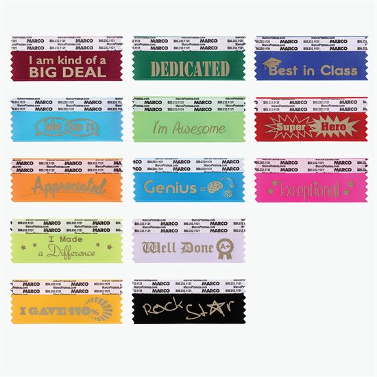 Assorted Recognition Ribbons w/Ribbon Case, H1-RECOGNITIONPACK - MARCO ...
