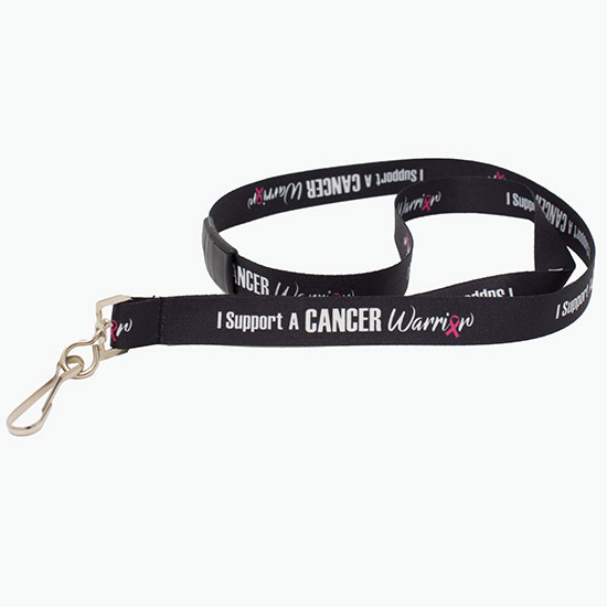 5/8 I Support A Cancer Warrior Lanyard with Safety Breakaway - Swivel ...