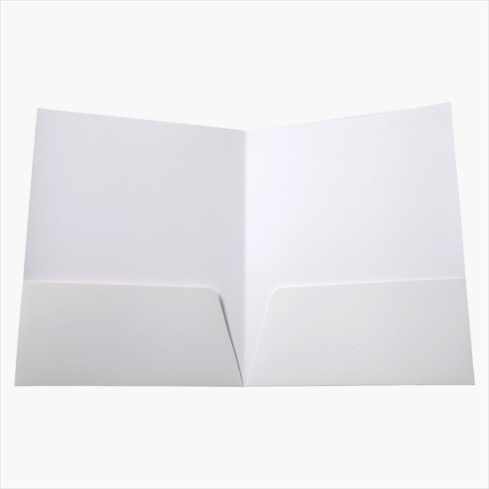 White Presentation Folder - Blank - No Business Card Slits | Marco Promos