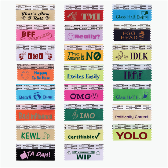 100 Assorted Fun Ribbons 2 with Ribbon Case, H1-FUNPACK2 - Marco Promos